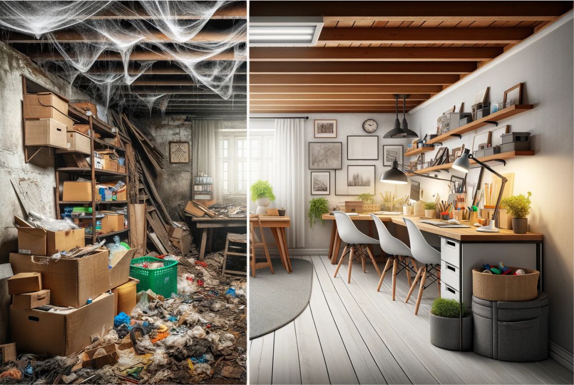 Unfinished Basement Craft Room Ideas
