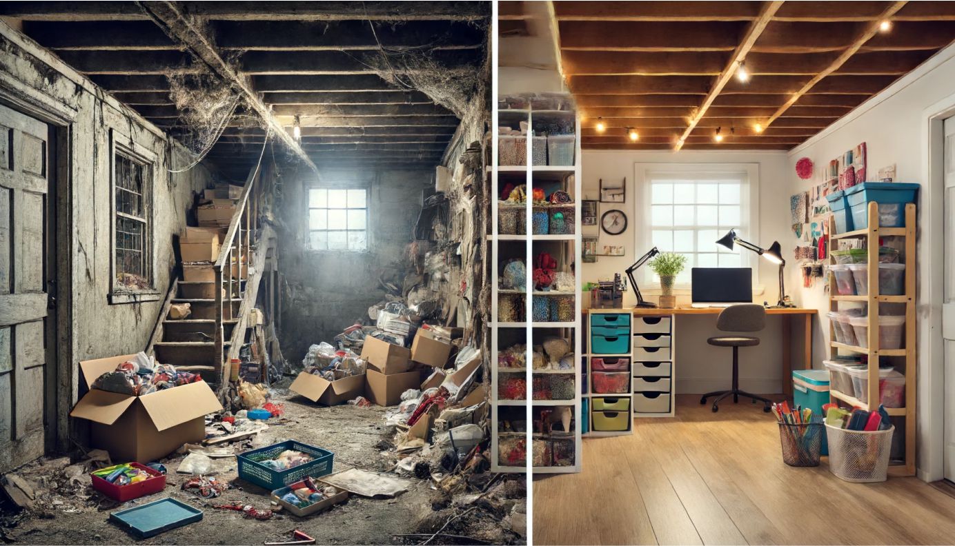 Unfinished Basement Craft Room Ideas